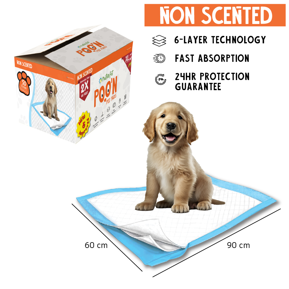 Nutrapet Poo N Pee Pads XL Non-Scented – Fast Absorption Puppy Pads ...
