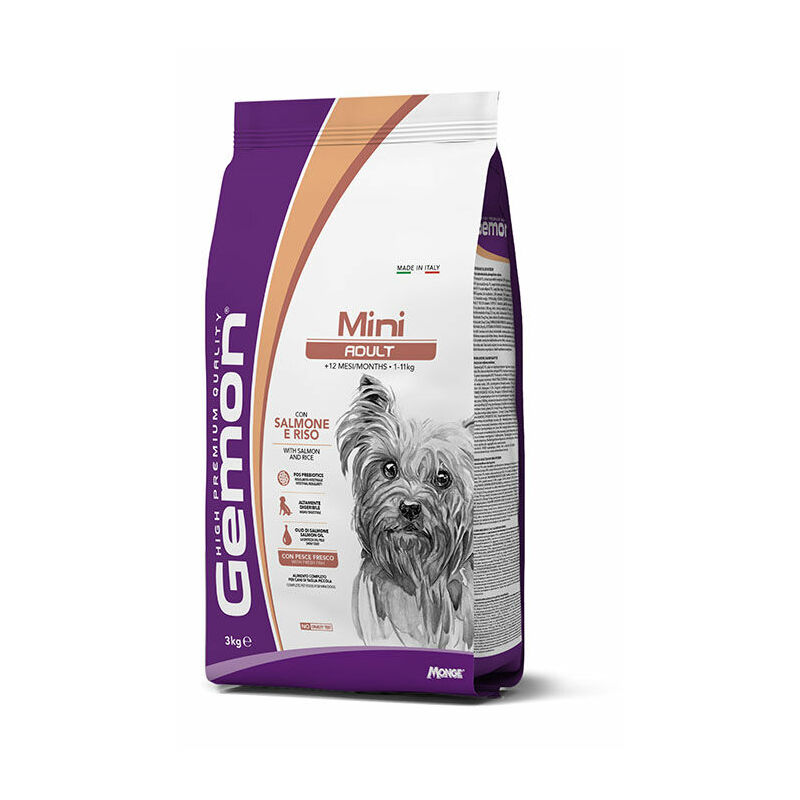 Gemon Dog Dry Food Mini Adult with Salmon and Rice 3kg
